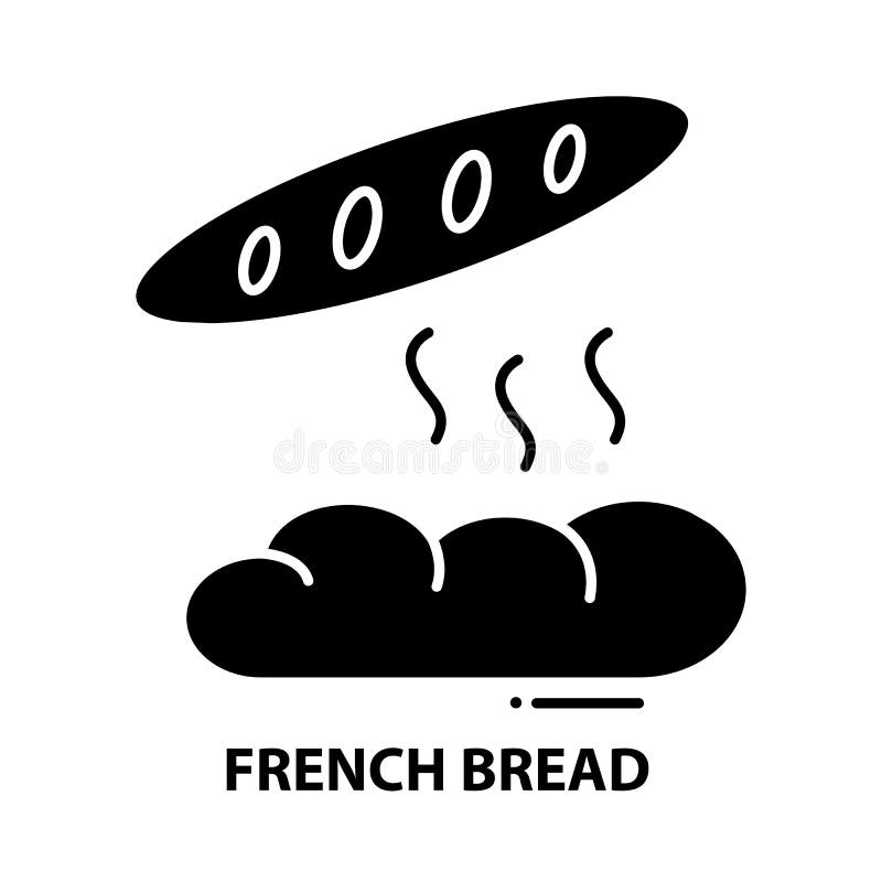 French Bread Icon, Black Vector Sign with Editable Strokes, Concept ...