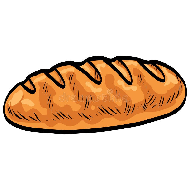 French Bread Loaf Baguette Vector Illustration Stock Vector ...