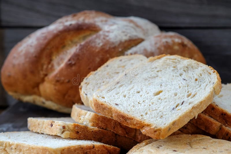 French bread slides. stock image. Image of closeup, loaf - 89756437