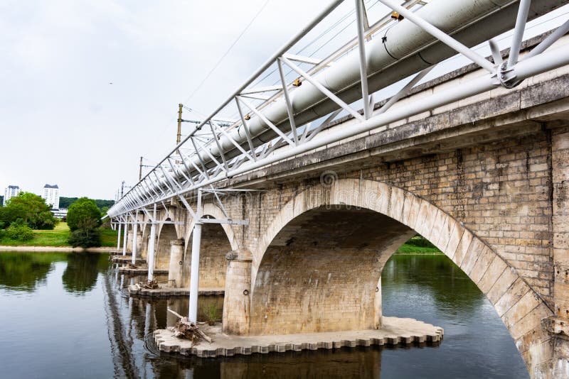 French bridge on a river stock image. Image of urban - 193954575