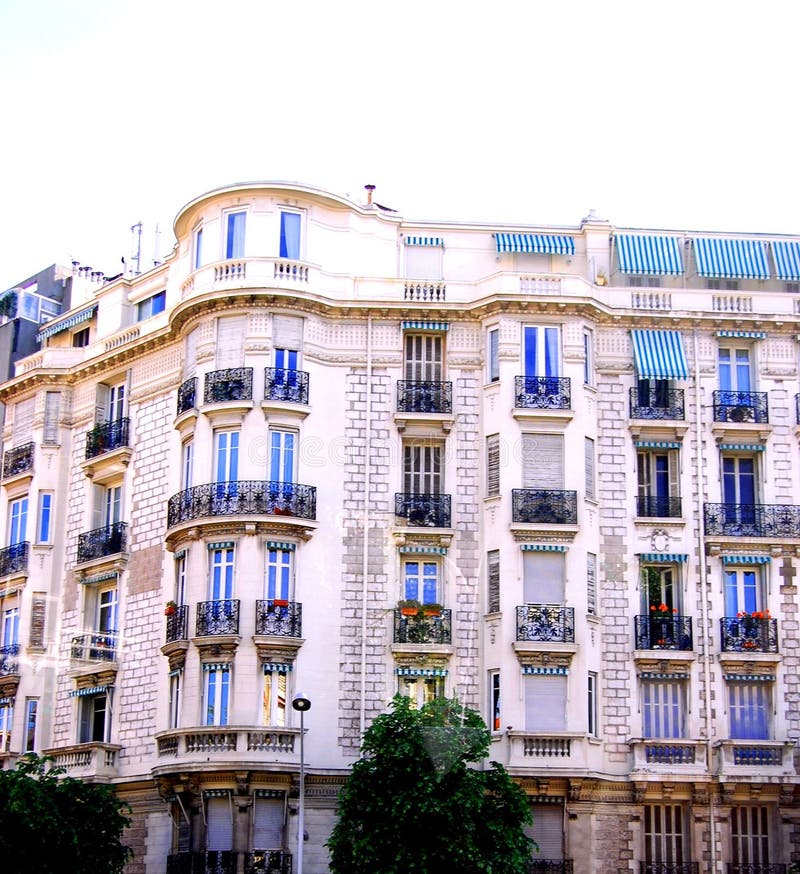 French Building stock image. Image of blue, concept, condominiums ...