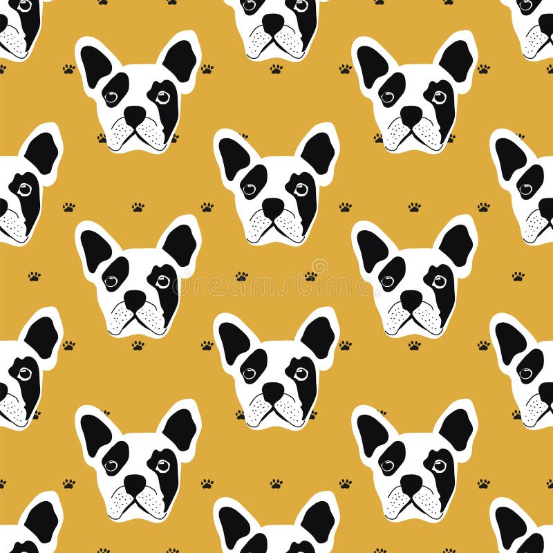 French Bulldog Seamless Pattern Stock Vector - Illustration of colors ...