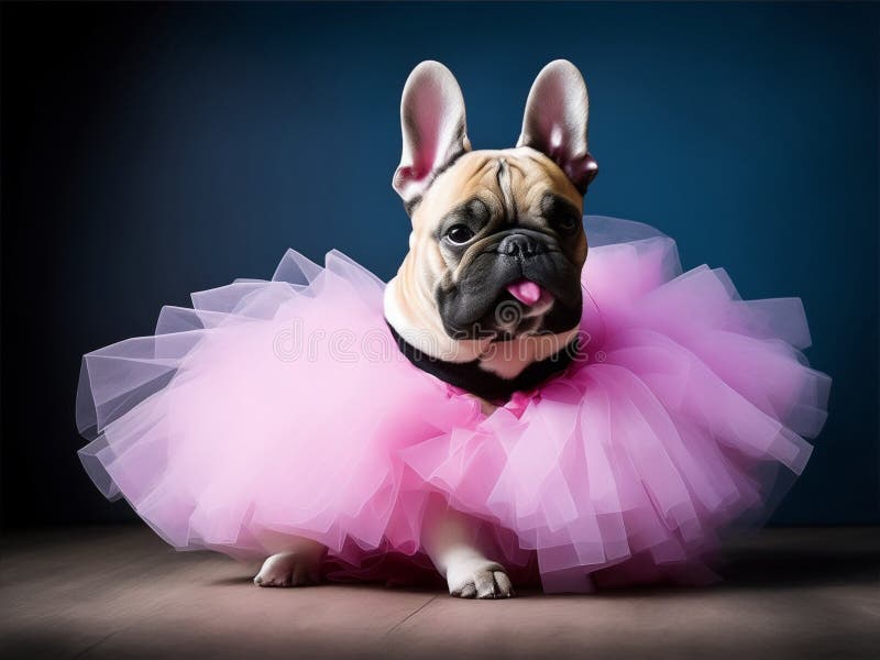 A French Bulldog Sitting in a Tutu. Generate Ai Stock Illustration ...