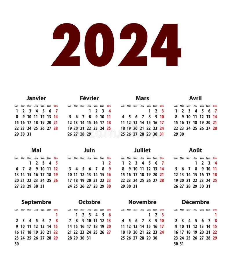 French Calendar 2019-2020-2021 Vector Stock Vector - Illustration of ...