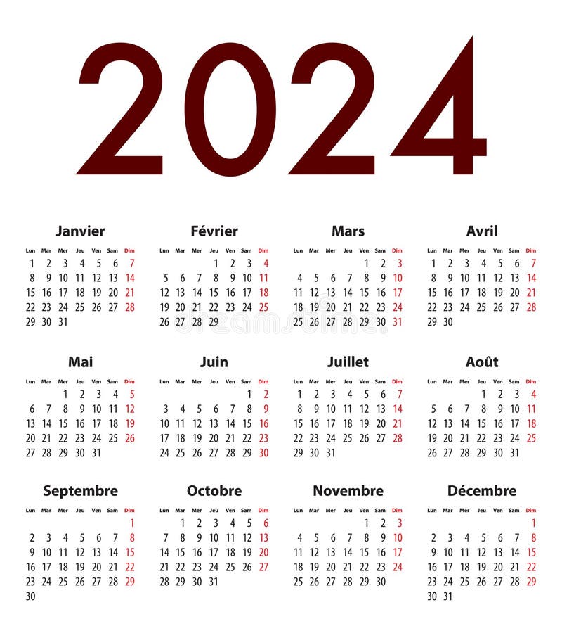 French Calendar 2019-2020-2021 Vector Stock Vector - Illustration of ...