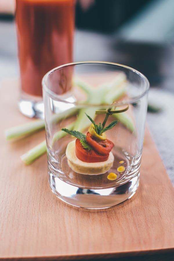 French canape in glass stock image. Image of glassware - 56823609