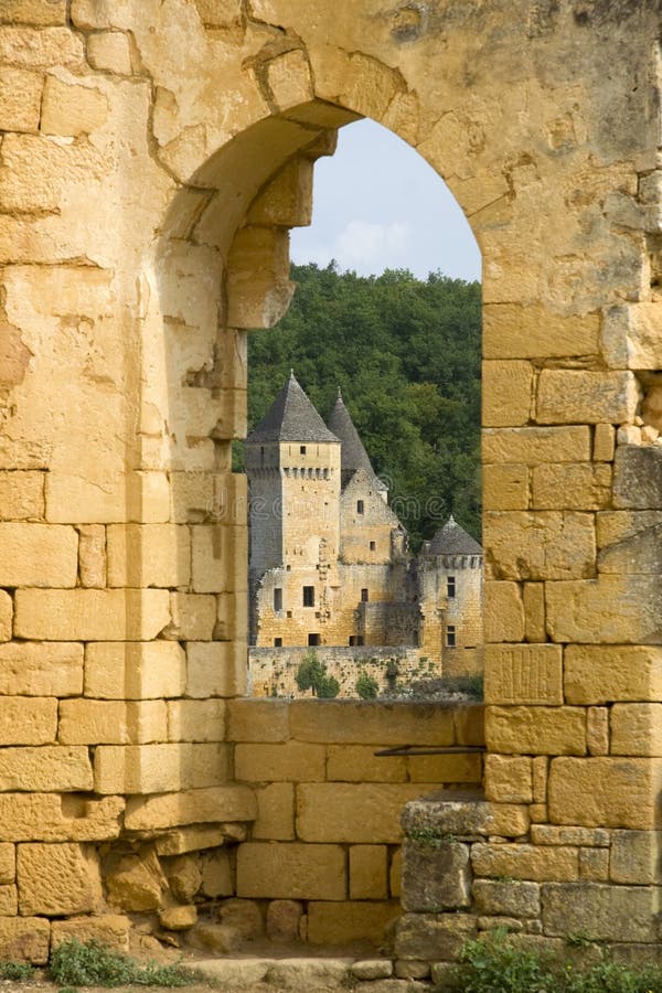 French Castle through an Archway Stock Photo - Image of archway ...