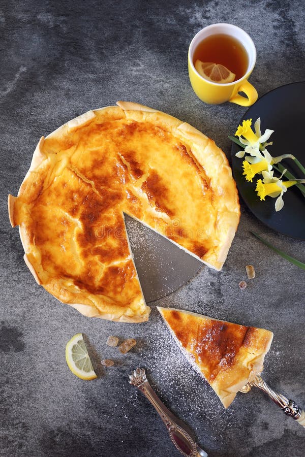 Cheese flan stock photo. Image of sugar, cheese, flan - 136523830