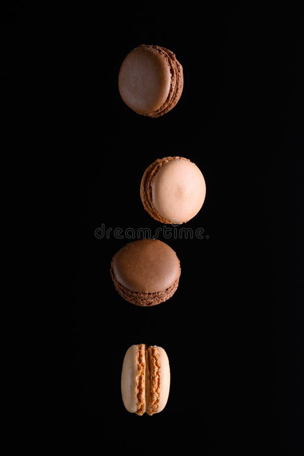 French Chocolate and Vanilla Macaroons, Drop or Levitation. Advertising ...