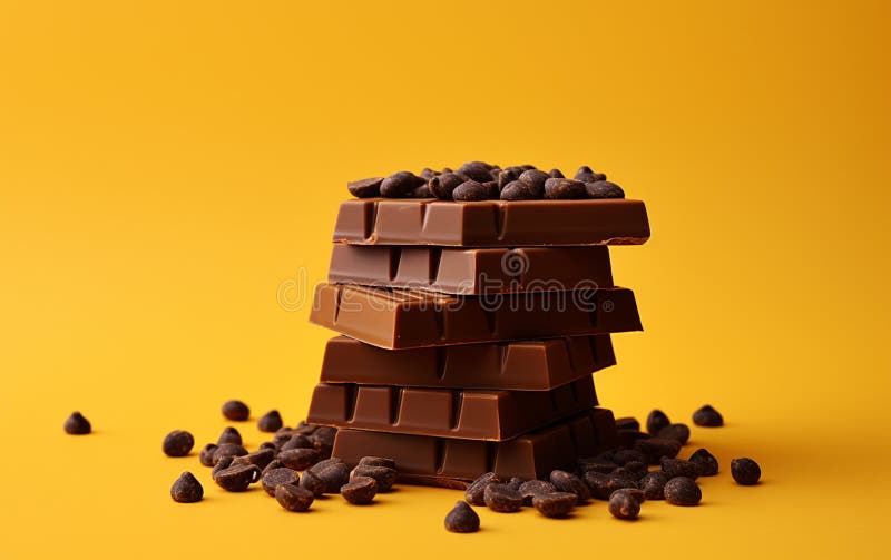 French Chocolate Yellow Background Stock Illustration - Illustration of ...