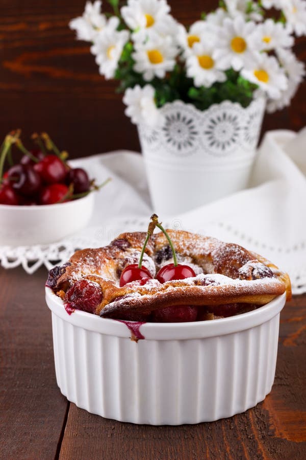 French Clafoutis with Cherry Stock Photo - Image of breakfast, rustic ...