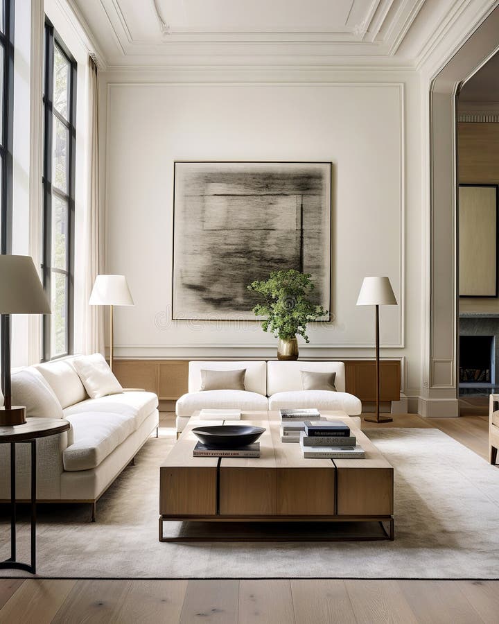 French Classic Home Interior Design of Modern Living Room. AI Stock ...