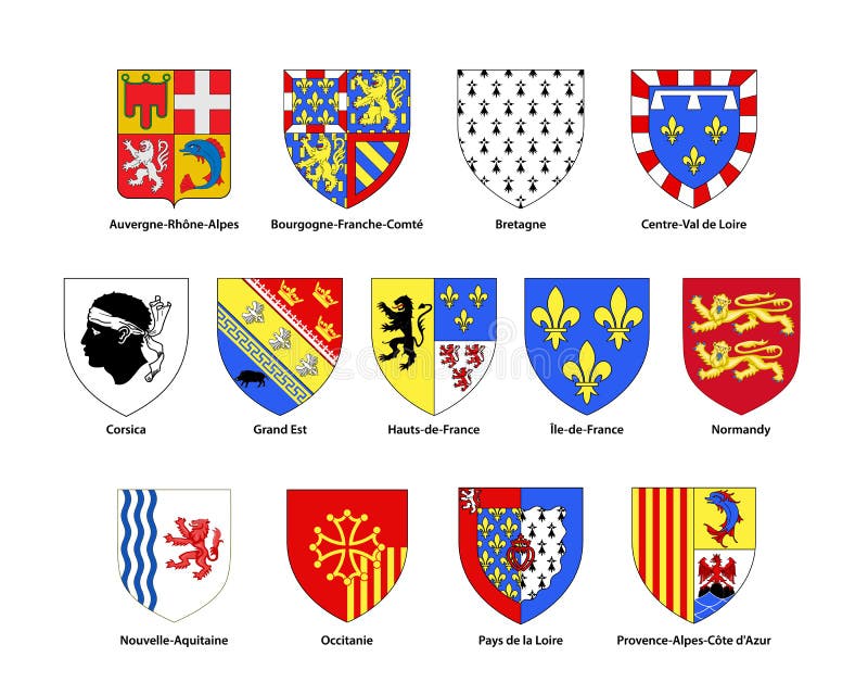 French coats of arms stock vector. Illustration of graphic - 181381310