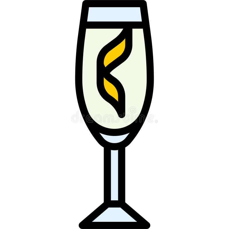 French 75 Cocktail Icon Alcoholic Mixed Drink Vector Stock Vector