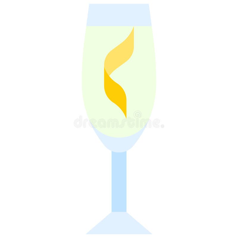 French 75 Cocktail Icon, Alcoholic Mixed Drink Vector Stock Vector ...
