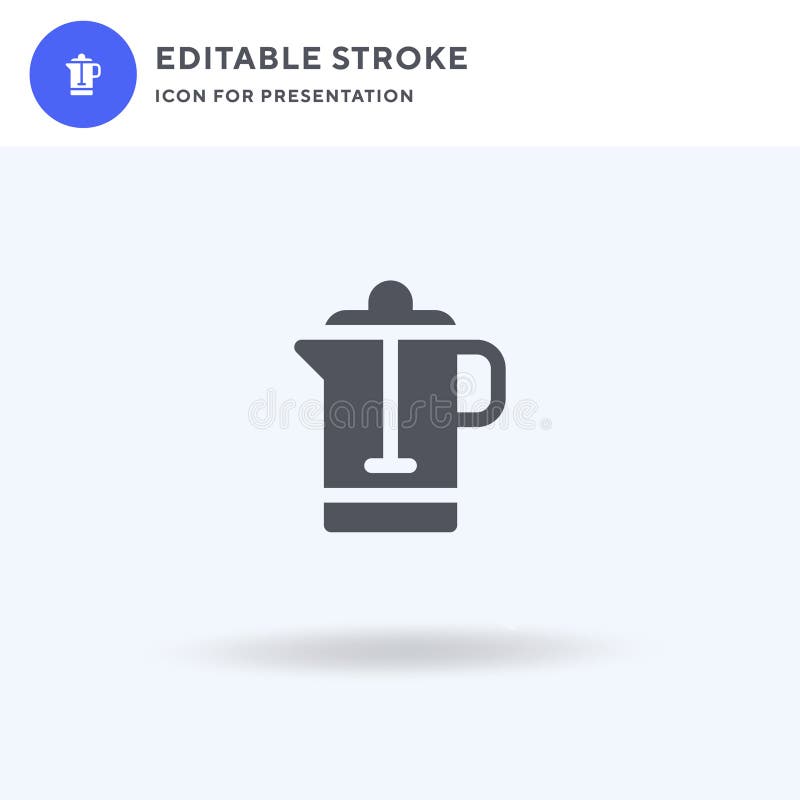 French Coffee Icon Vector, Filled Flat Sign, Solid Pictogram Isolated ...