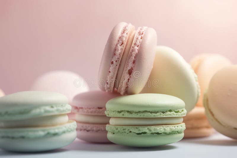 French Colorful Macarons Background. Variety of Colorful French Sweet ...