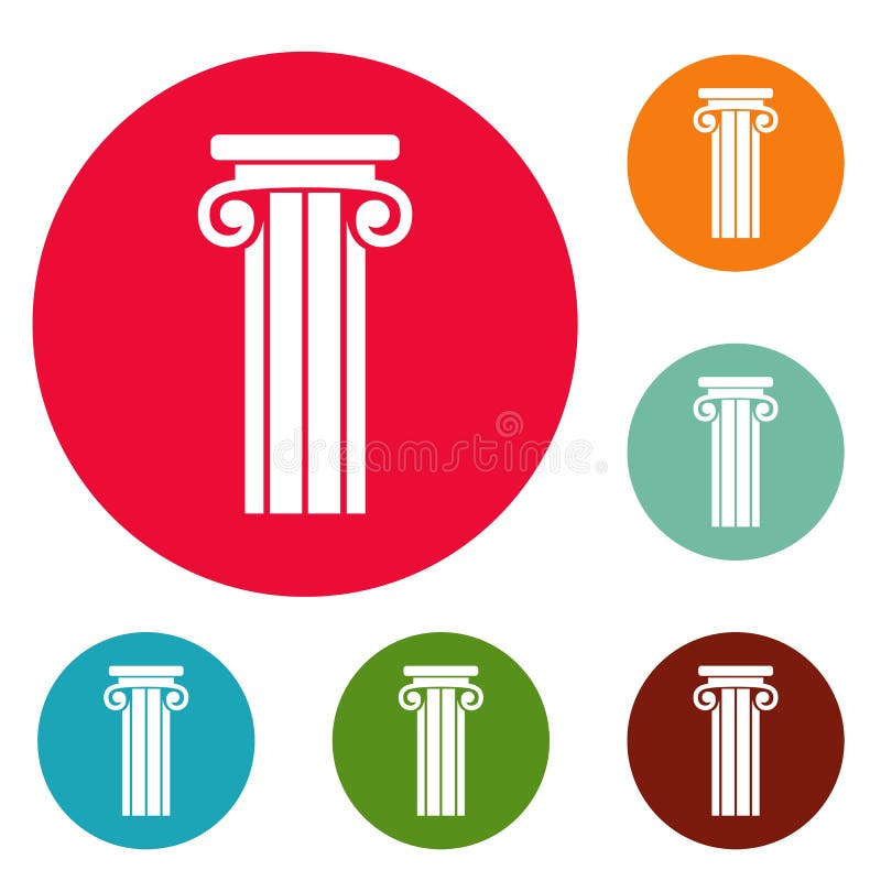 Column Icons Circle Set Vector Stock Vector - Illustration of isolated ...