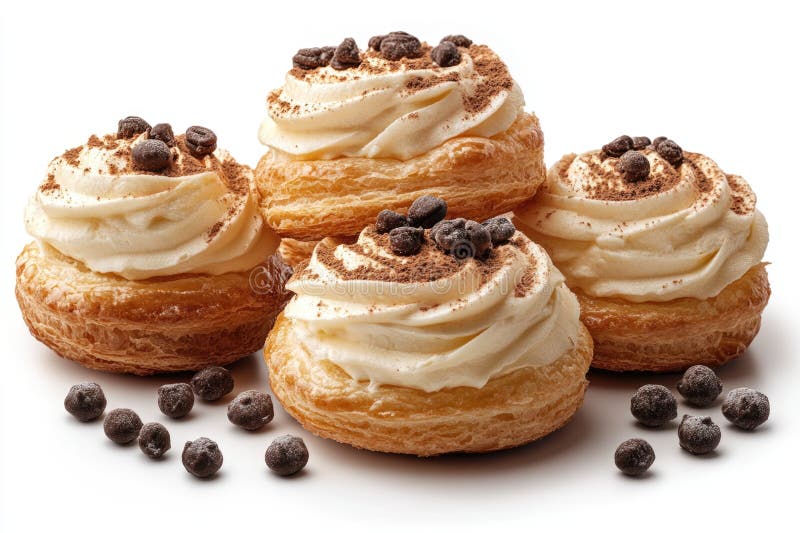 French Cream Puff PNG - Choux Pastry with Various Angles, Stack, Slice ...