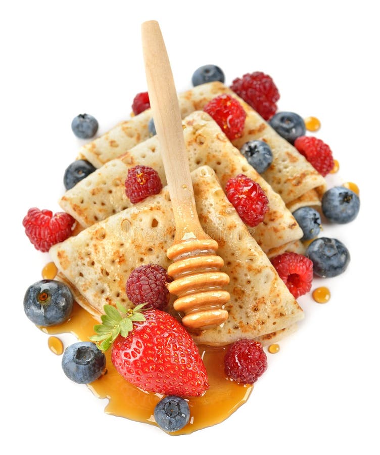 French crepes with berries stock image. Image of cuisine - 100693331
