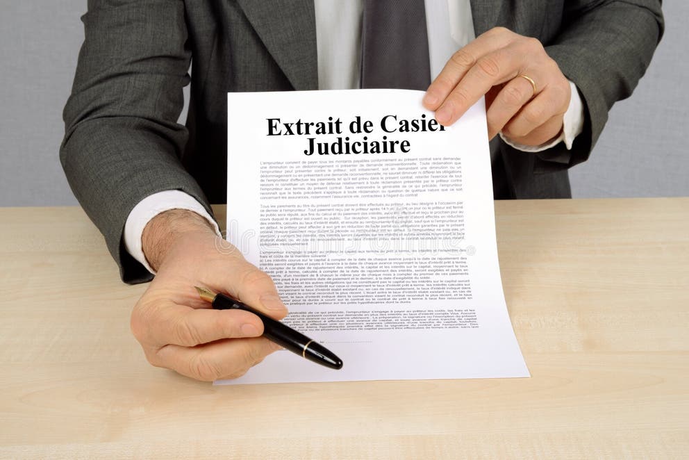 French Criminal Record Extract Stock Photo - Image of french, extract ...