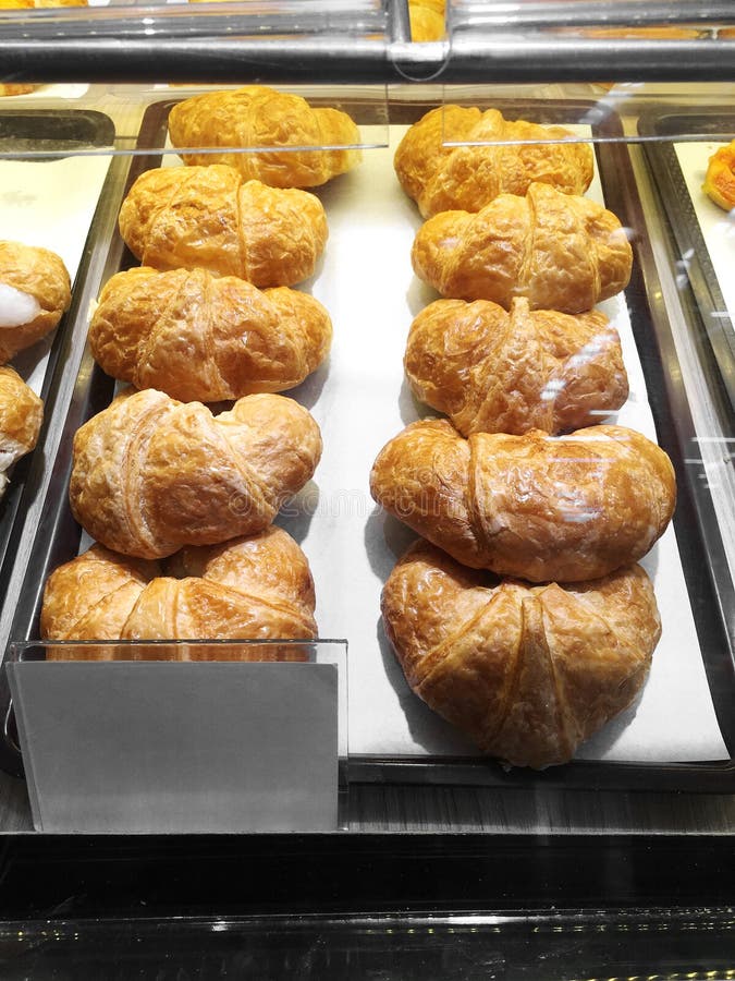 French Croissant in Bakery Shop Stock Image - Image of vegetarian ...