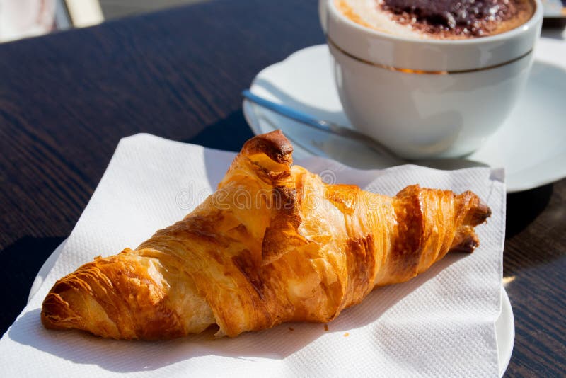 French Croissant Breakfast Continental at the Hotel or Terrace Stock ...