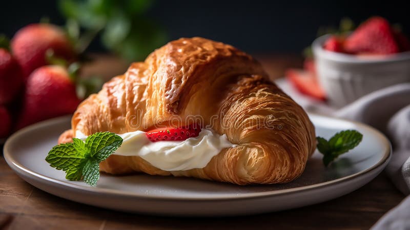 French Croissant is on the Table. Generative AI Tools Stock ...