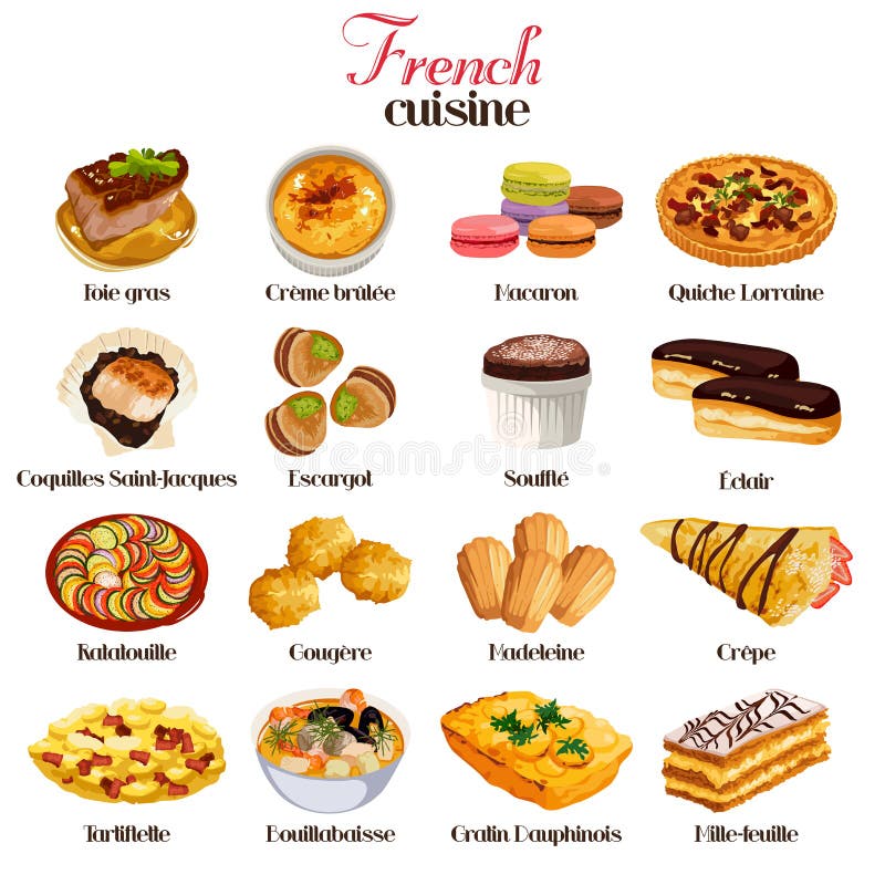French Cuisine Icons stock vector. Illustration of icons - 75099730