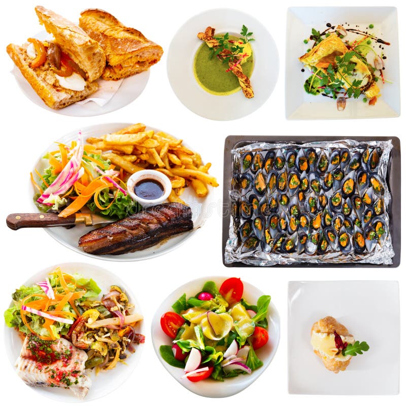 Set of French dishes stock image. Image of french, diet - 260396919