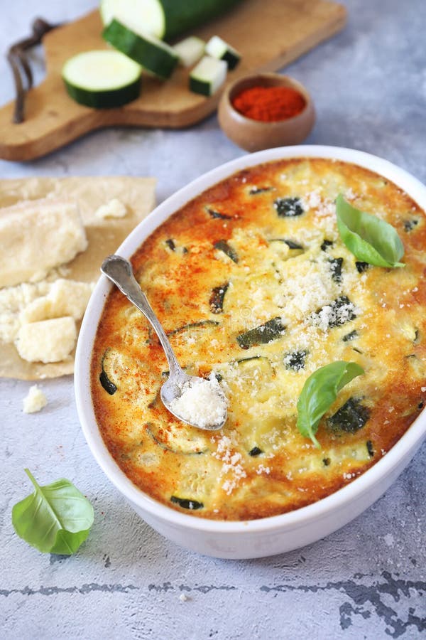 French Cuisine. Vegetable Zucchini Clafoutis with Parmesan Stock Image ...