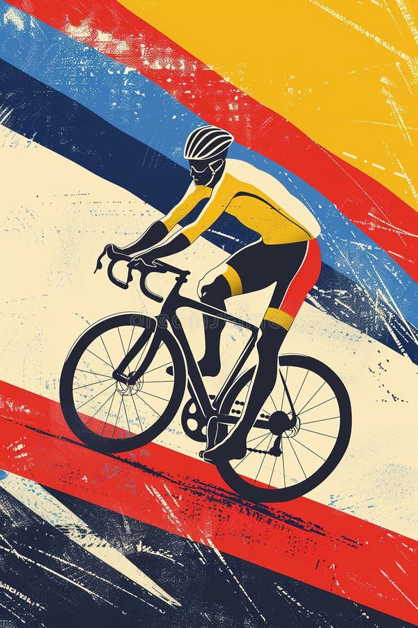French Cycling Race Vintage Poster. Generative AI Stock Illustration ...