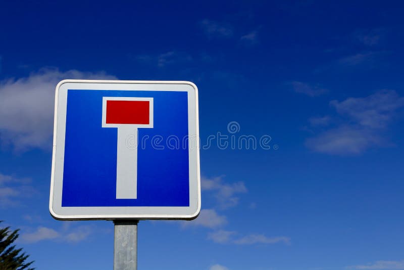 French Dead End Street Road Sign Stock Image - Image of sign, impasse ...