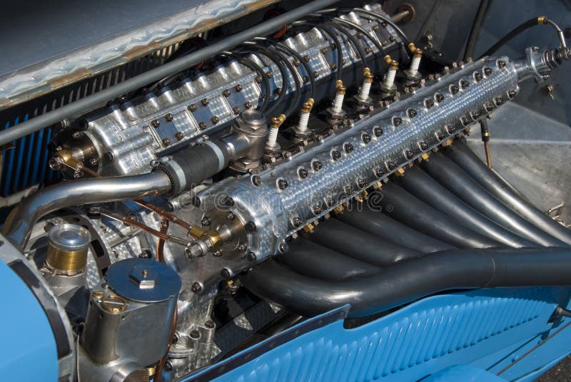 French Delage Racing Engine Stock Image - Image of metal, motor: 10858785