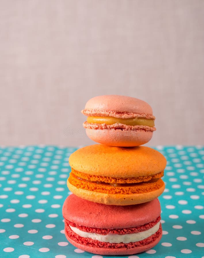 French Delicious Dessert Macaroons on Table Stock Photo - Image of ...