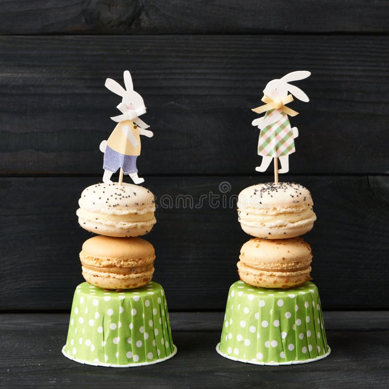 French Dessert Macaroons Easter Still-life Stock Photo - Image of ...