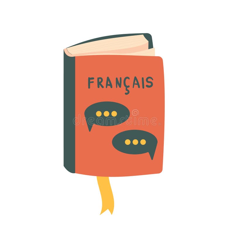 French Dictionary Isolated on White Background. Vector Flat ...