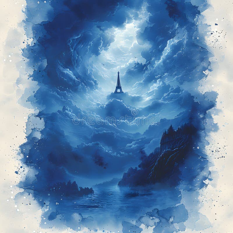 French Digital Map Background with Whimsical Gradient Stock ...