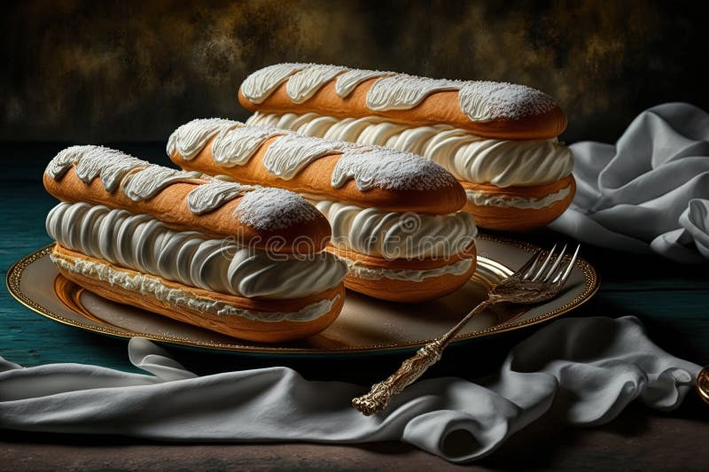 French Eclairs that are Traditionally Filled with Vanilla Cream and ...
