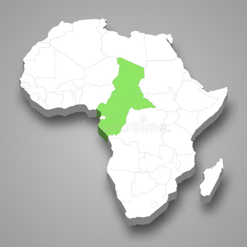 French Equatorial Africa Location within Africa 3d Map Stock Vector ...