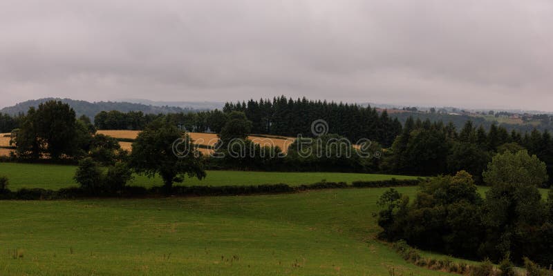French Farmland Landscape in Aveyron Stock Photo - Image of season ...