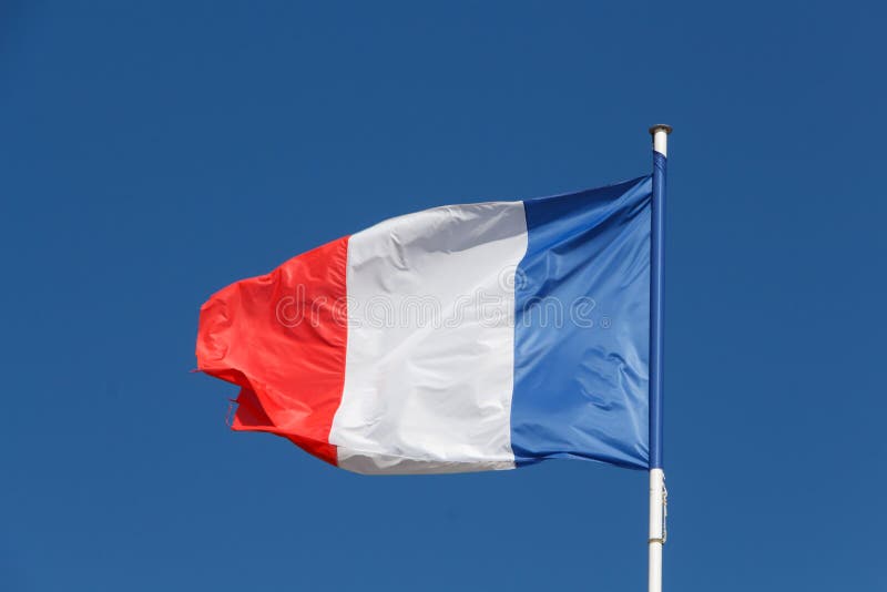 French flag and blue sky stock image. Image of tricolor - 105200899