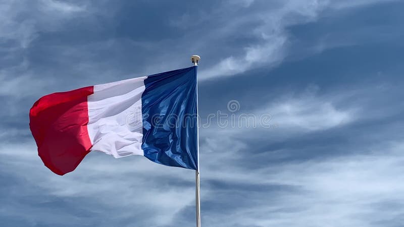 French Flag Waving in Wind. Stock Video - Video of champion, emblem ...