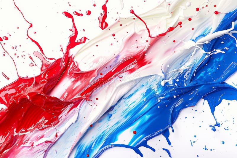 French Flag Illustration with Paint Splashes. Generative AI. Stock ...