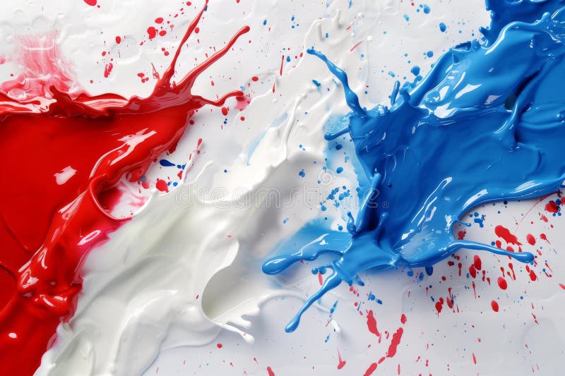 French Flag Illustration with Paint Splashes. Generative AI. Stock ...