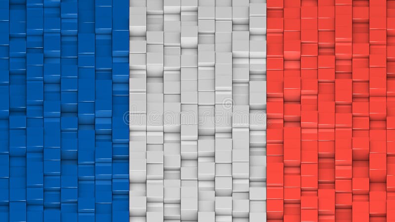 French Flag Made of Cubes in a Random Pattern Stock Illustration ...