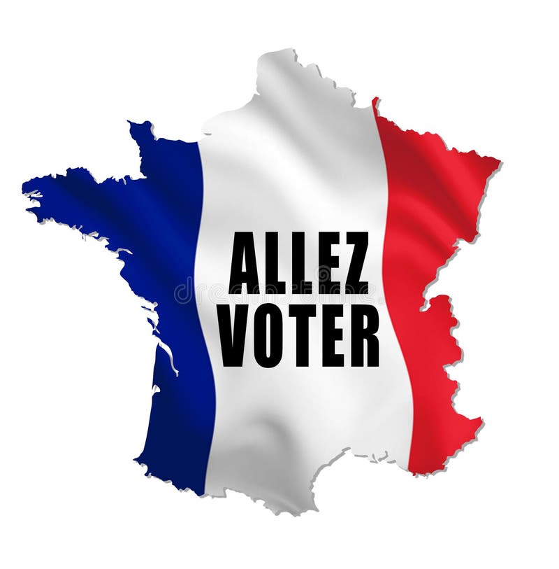 French flag map - Go vote stock illustration. Illustration of outline ...