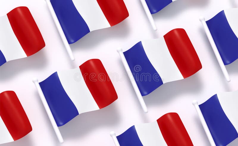 French Flag Pattern Background White Soft Color. Realistic Cartoon 3d ...