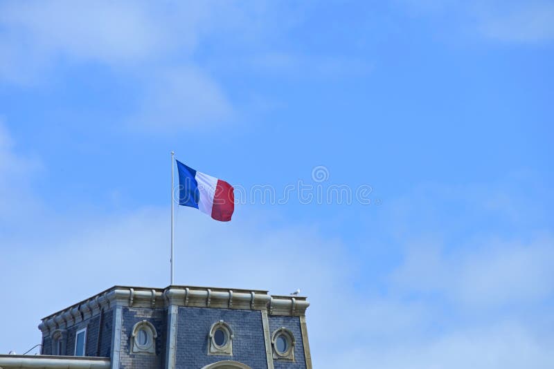 French Flag on the Top of a Building during Daytime Stock Image - Image ...