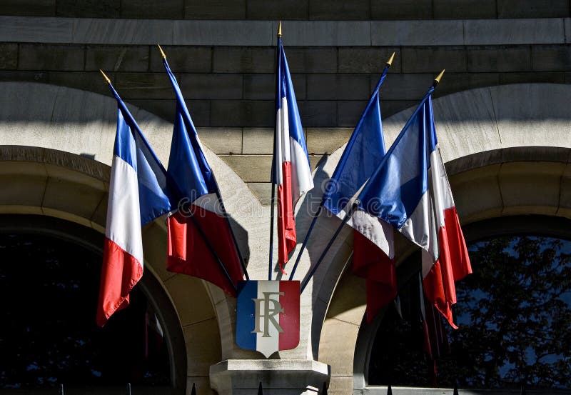 French flags stock image. Image of nationalism, architecture - 3025267